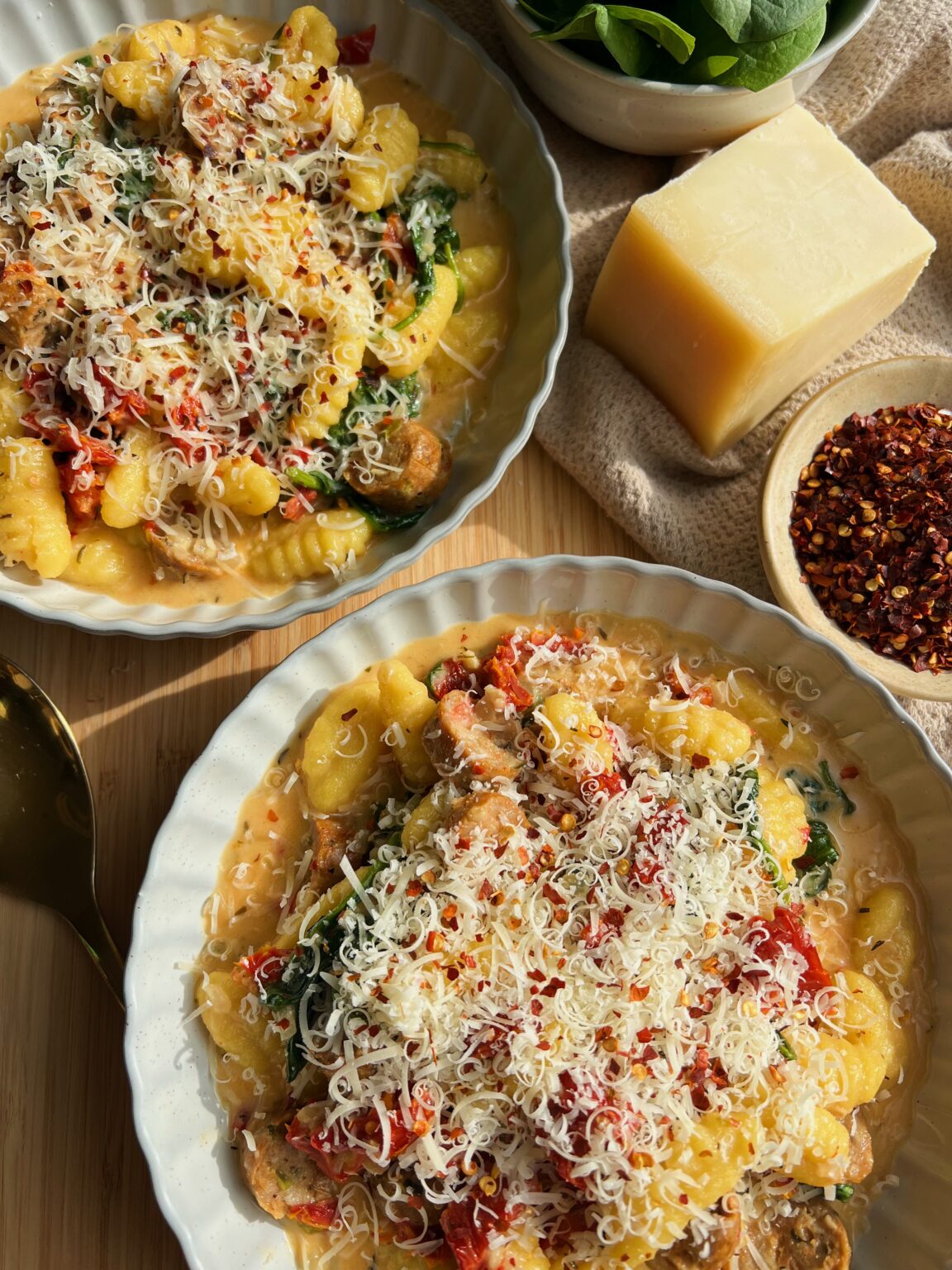 Creamy Sun-Dried Tomato and Spinach Gnocchi - Brooklyn's Bites